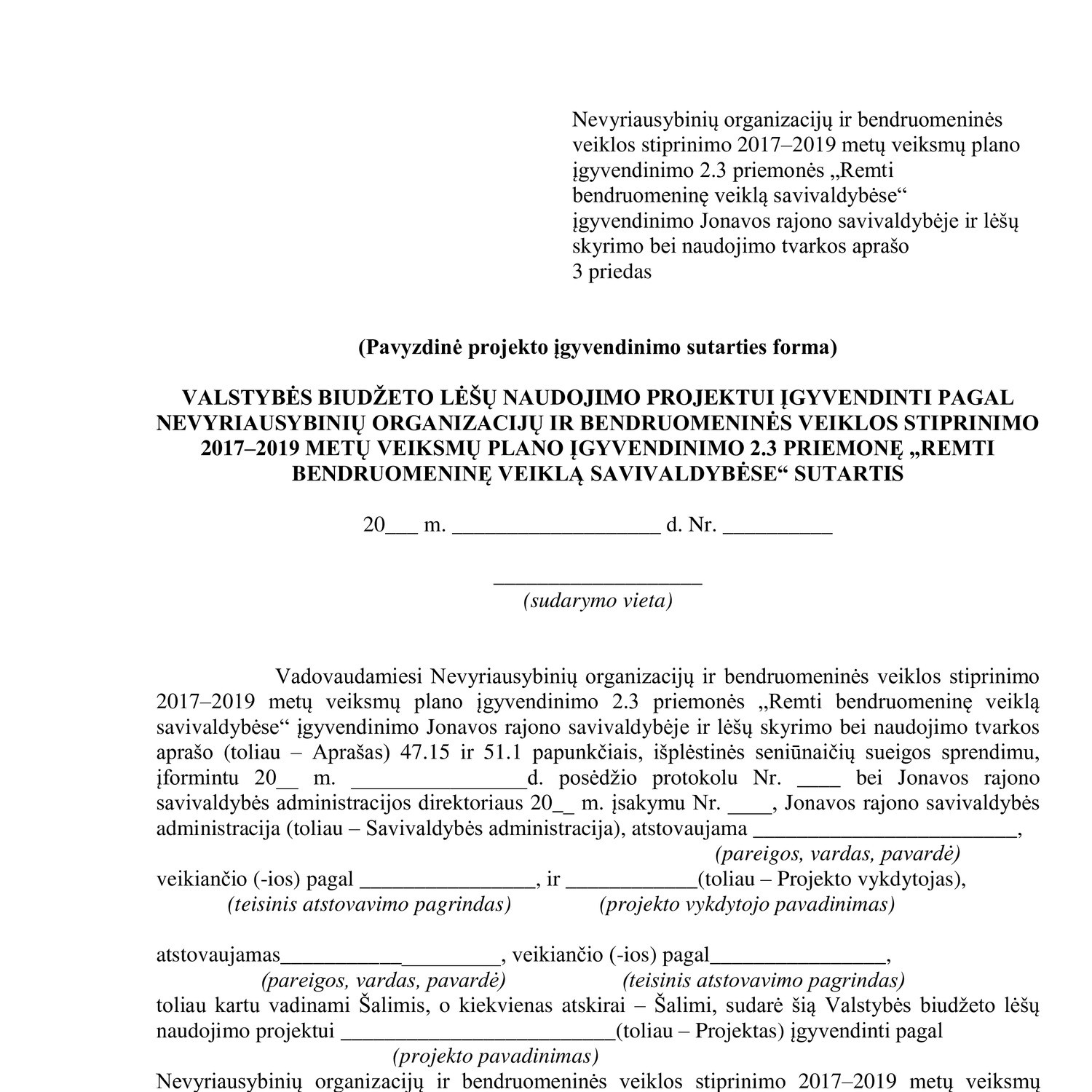 5 priedas Pavyzdinė projekto įgyvendinimo sutarties forma.doc | DocDroid