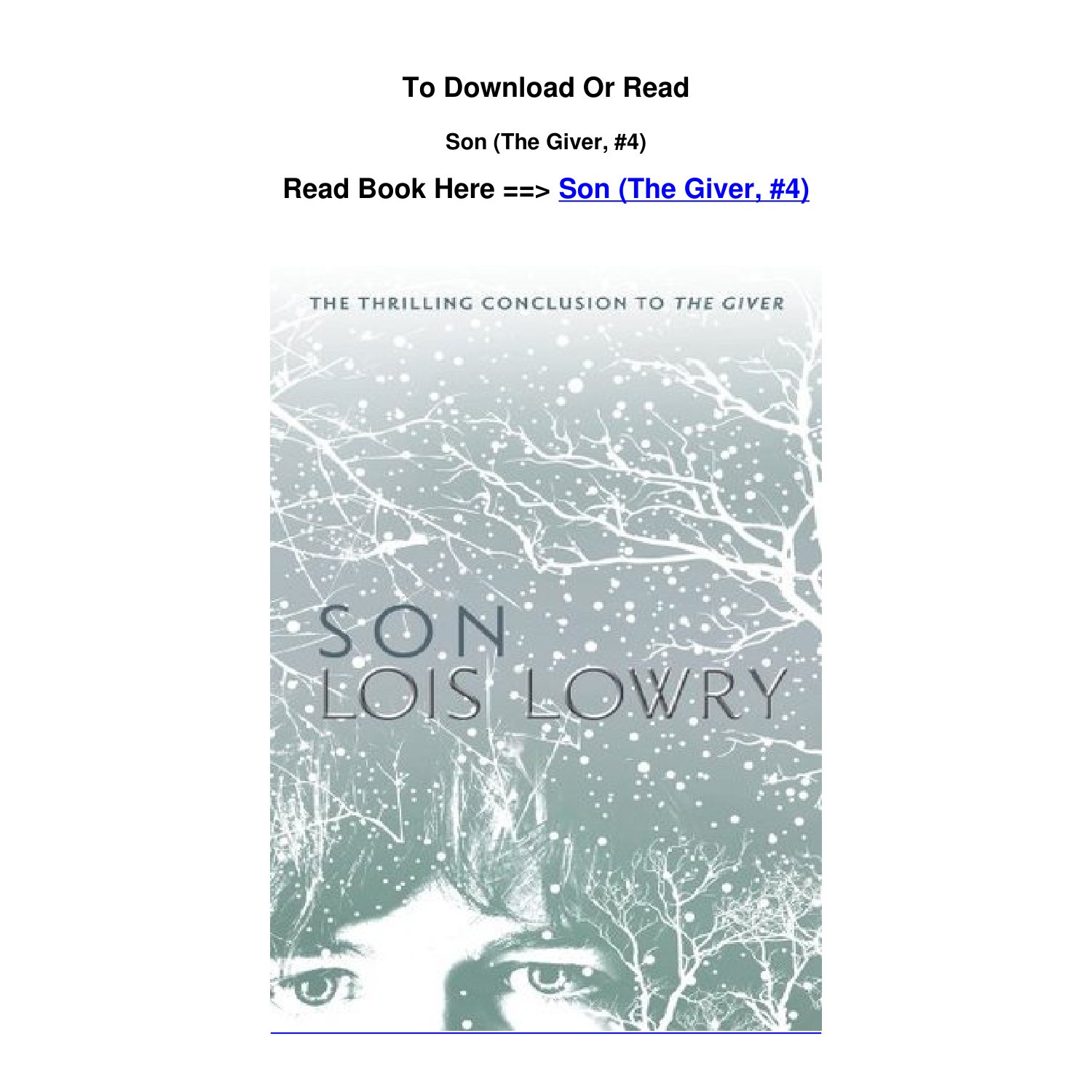 download epub Son The Giver 4 By Lois Lowry.pdf | DocDroid