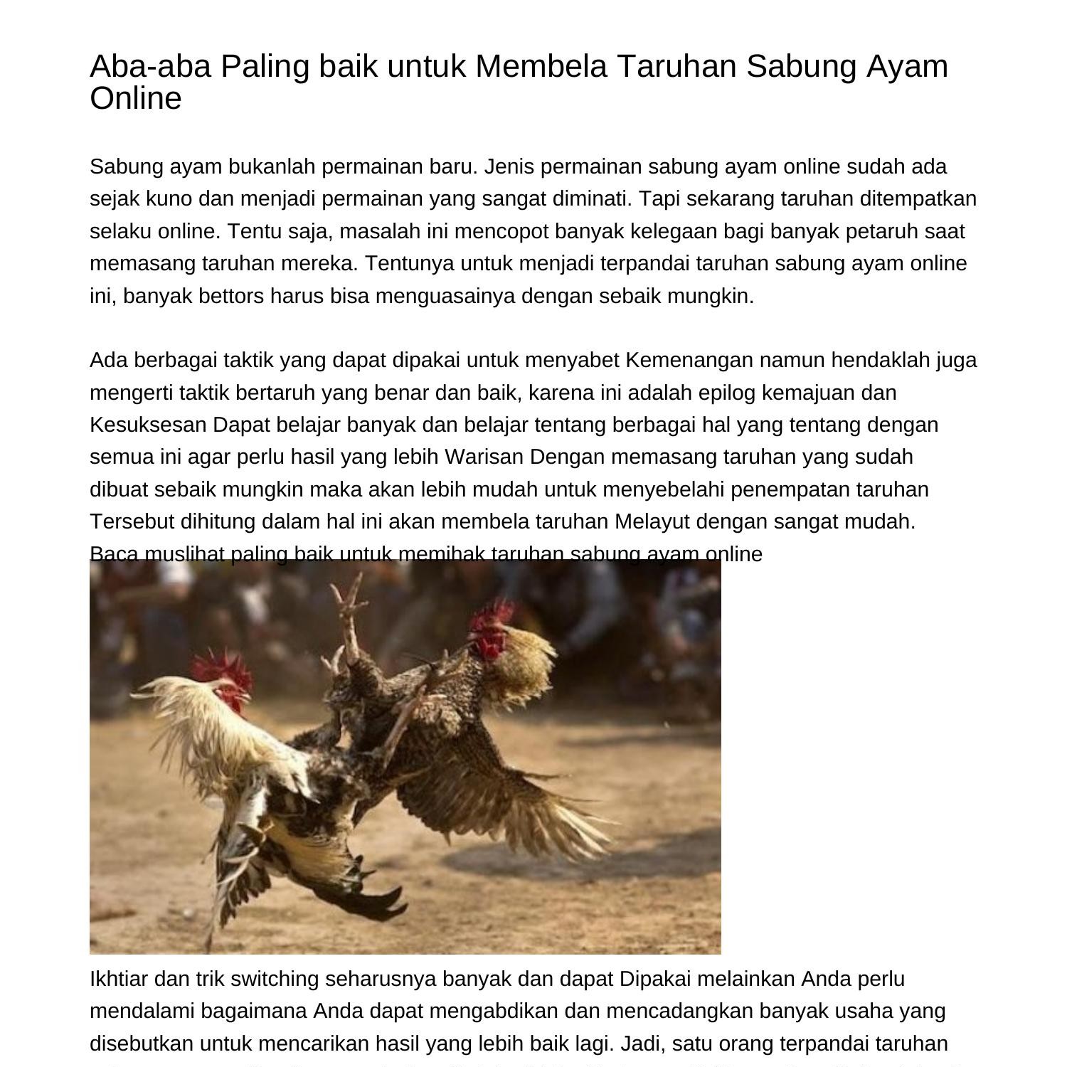 Abaaba Terbaik untuk Memenangkan Taruhan Sabung Ayam Onlineauahc.pdf ...