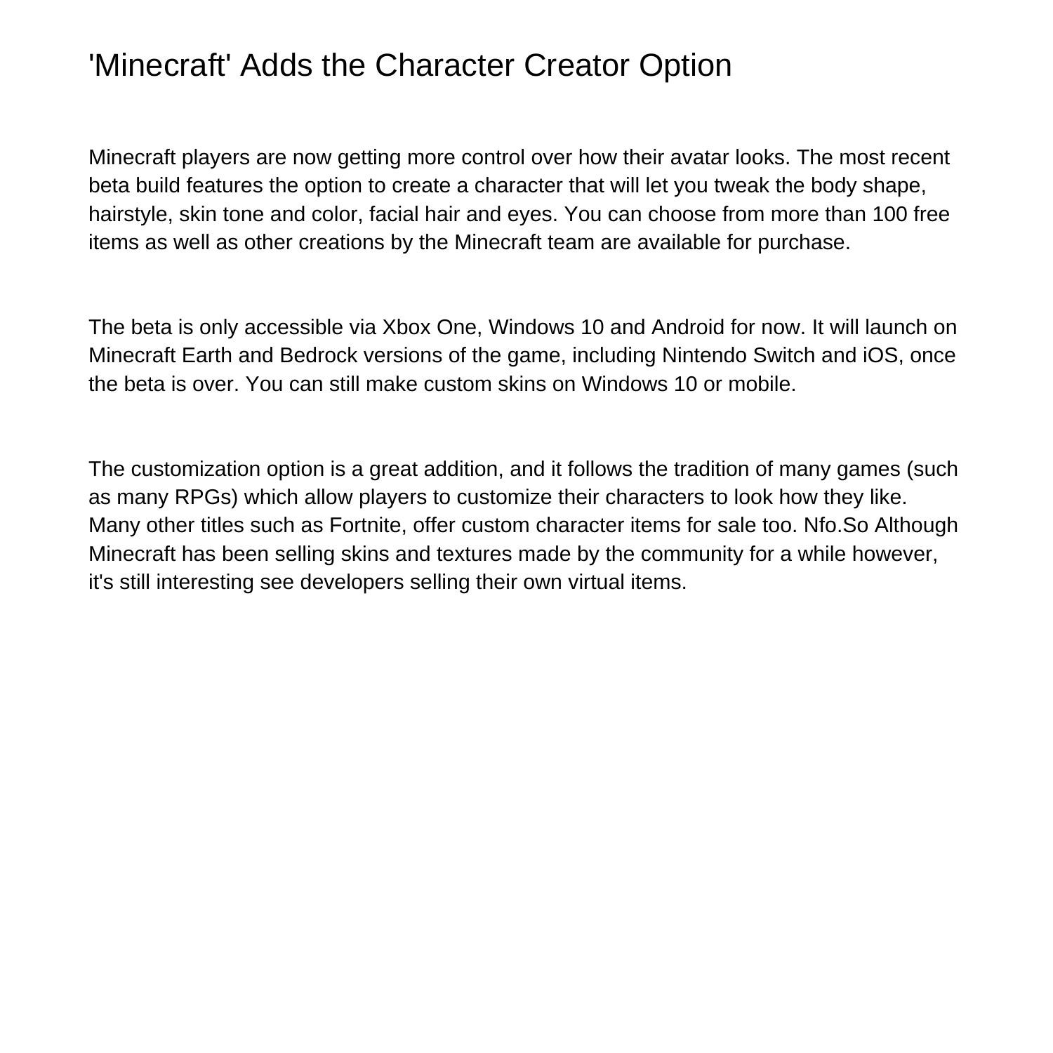 Minecraft Adds a Character Creator Optioniqxfh.pdf.pdf | DocDroid