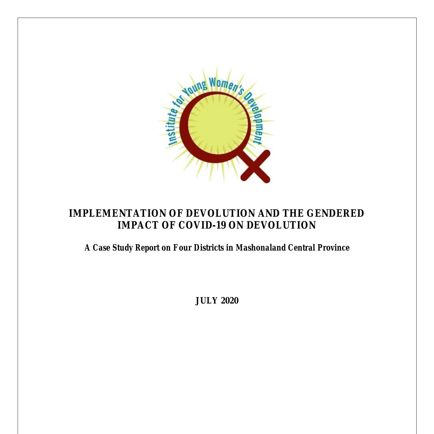 INSTITUTE FOR YOUNG WOMEN DEVELOPMENT DEVOLUTION & COVID_Study_Report.pdf | DocDroid