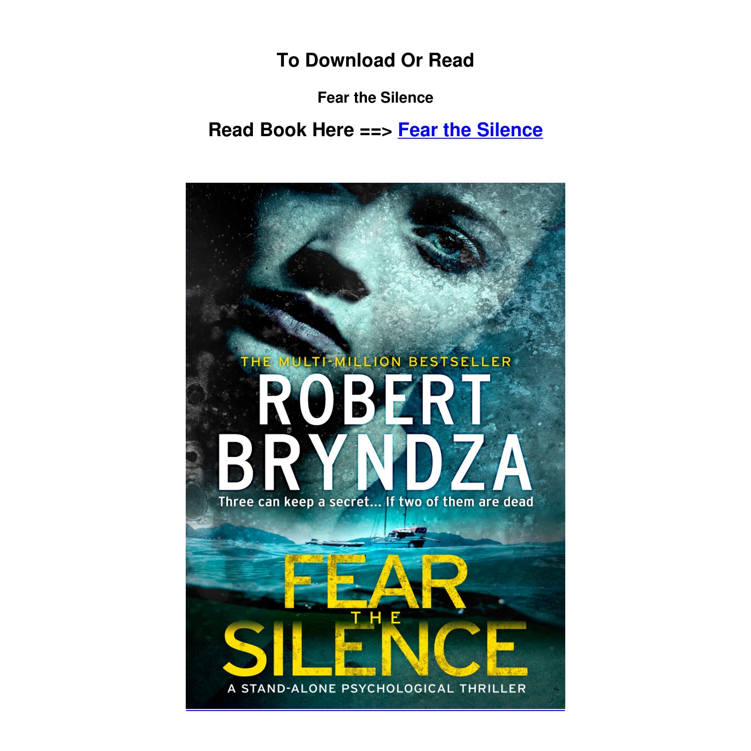 ePub DOWNLOAD Fear the Silence BY Robert Bryndza.pdf | DocDroid