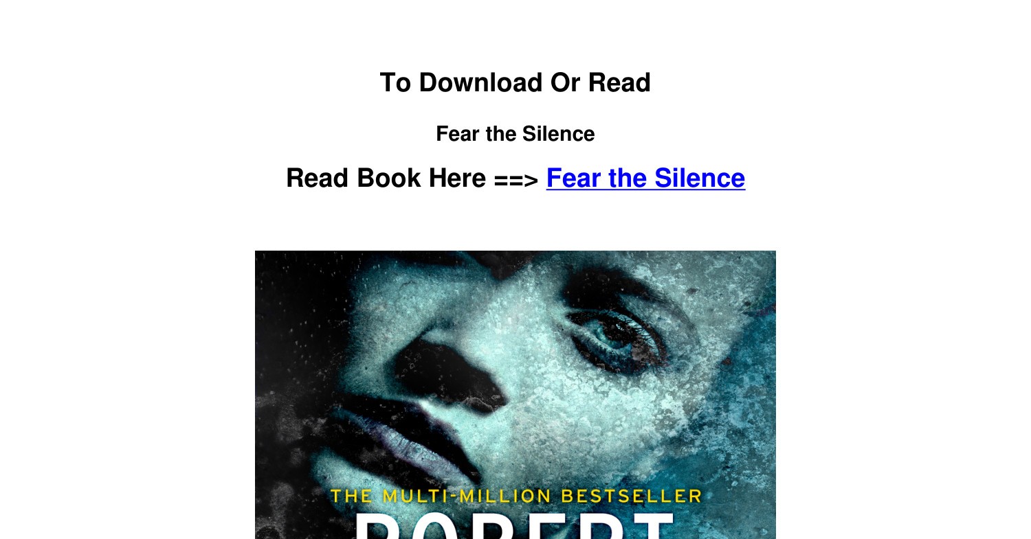 ePub DOWNLOAD Fear the Silence BY Robert Bryndza.pdf | DocDroid