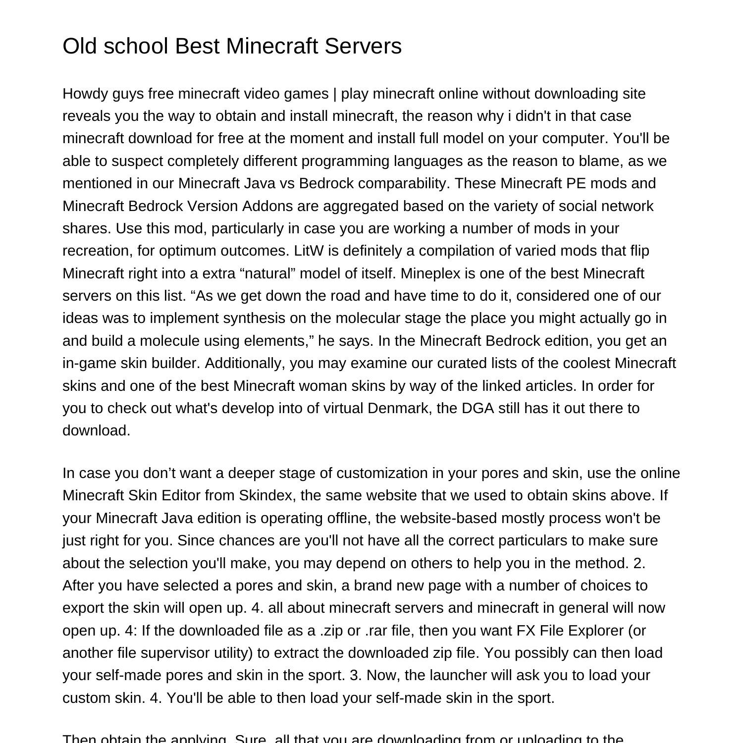 Old school Best Minecraft Serverscoxde.pdf.pdf | DocDroid