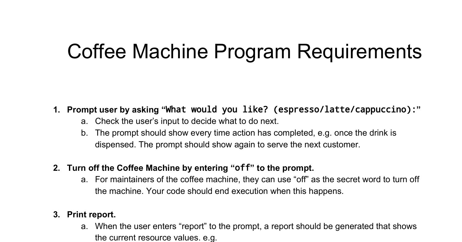 137 Coffee-Machine-Program-Requirements.pdf | DocDroid