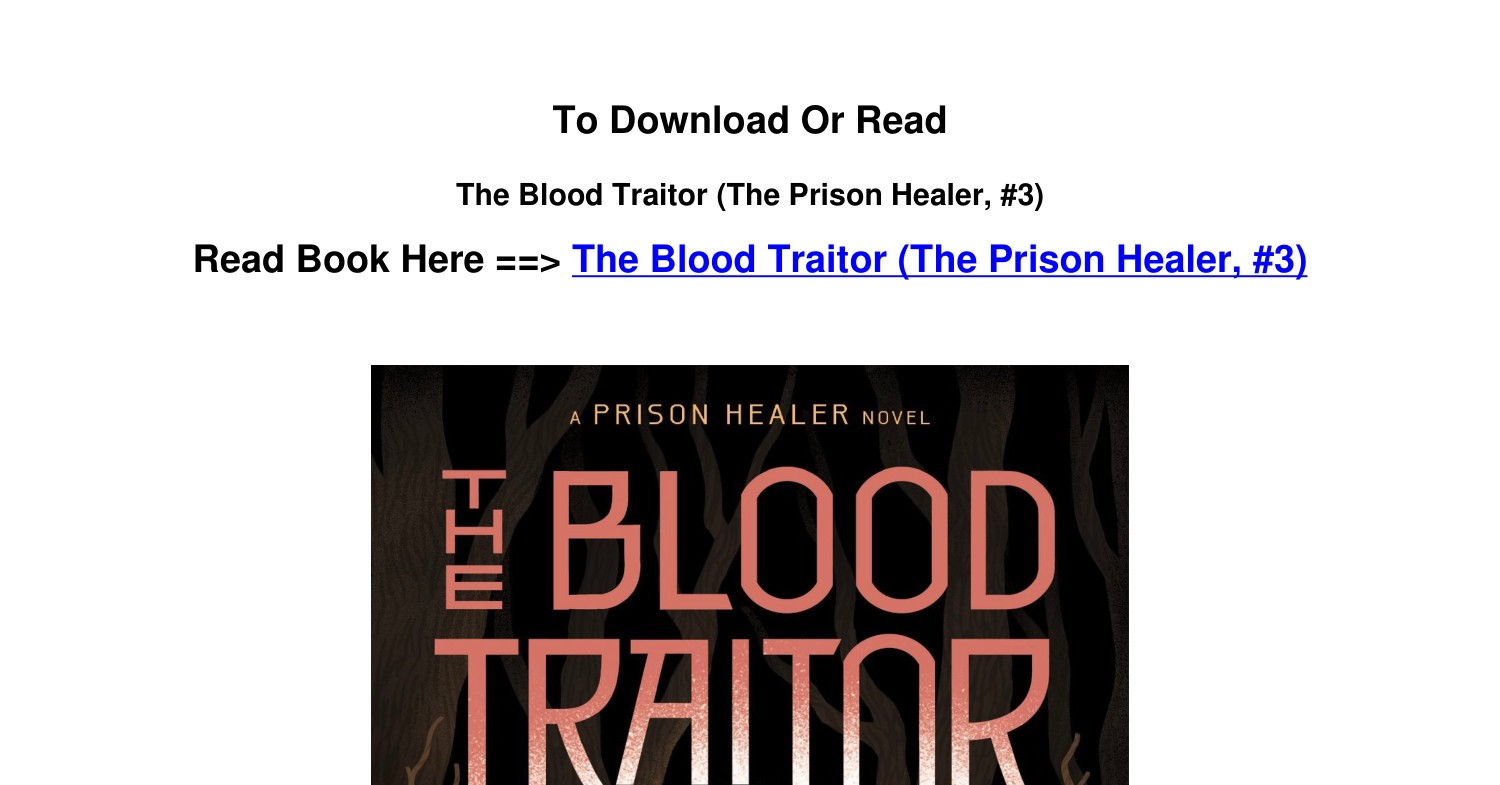 Download epub The Blood Traitor The Prison Healer 3 By Lynette Noni.pdf | DocDroid