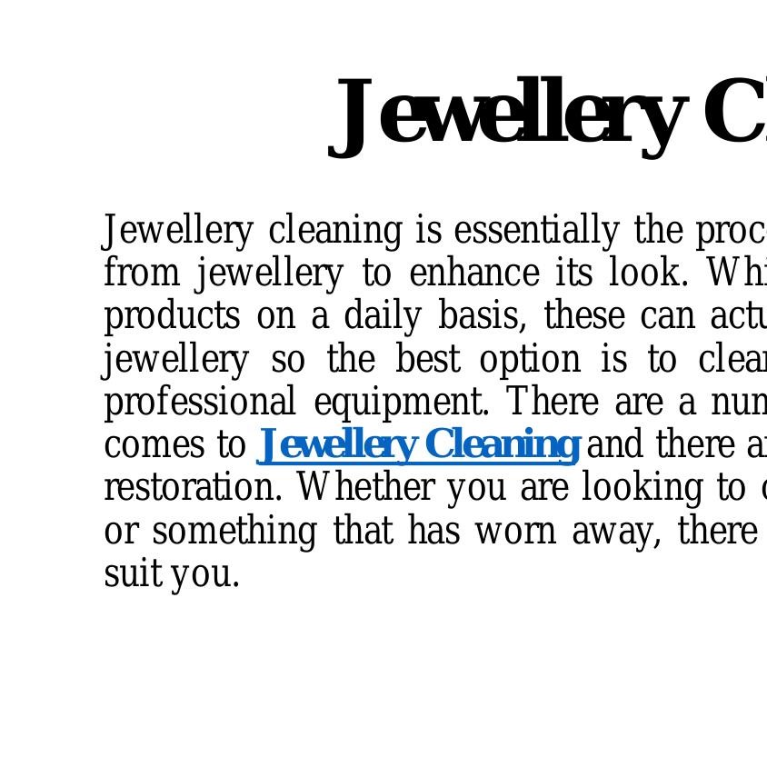 Jewellery Cleaning.pptx | DocDroid
