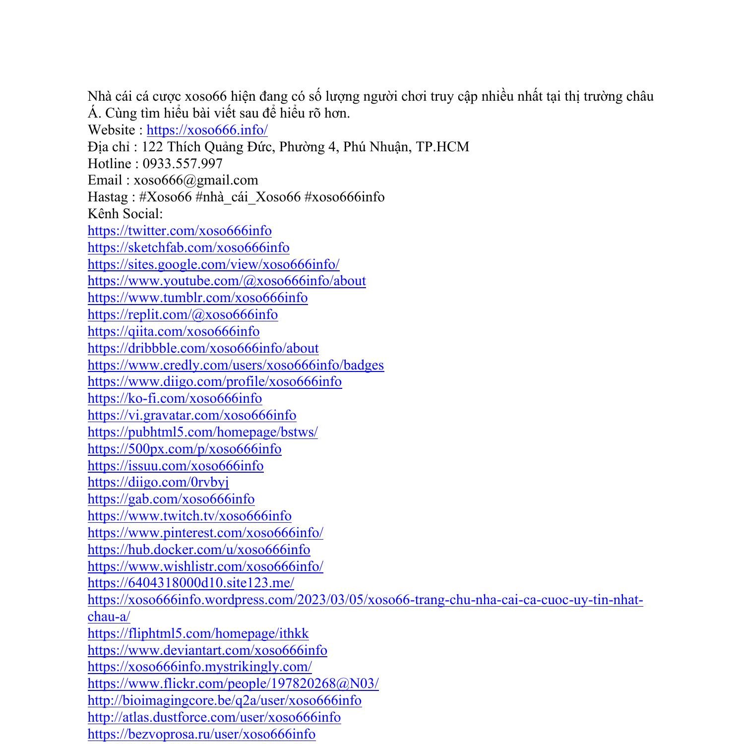 Xoso66 - Trang chủ nhà cái cá cược uy tín nhất châu Á.docx | DocDroid