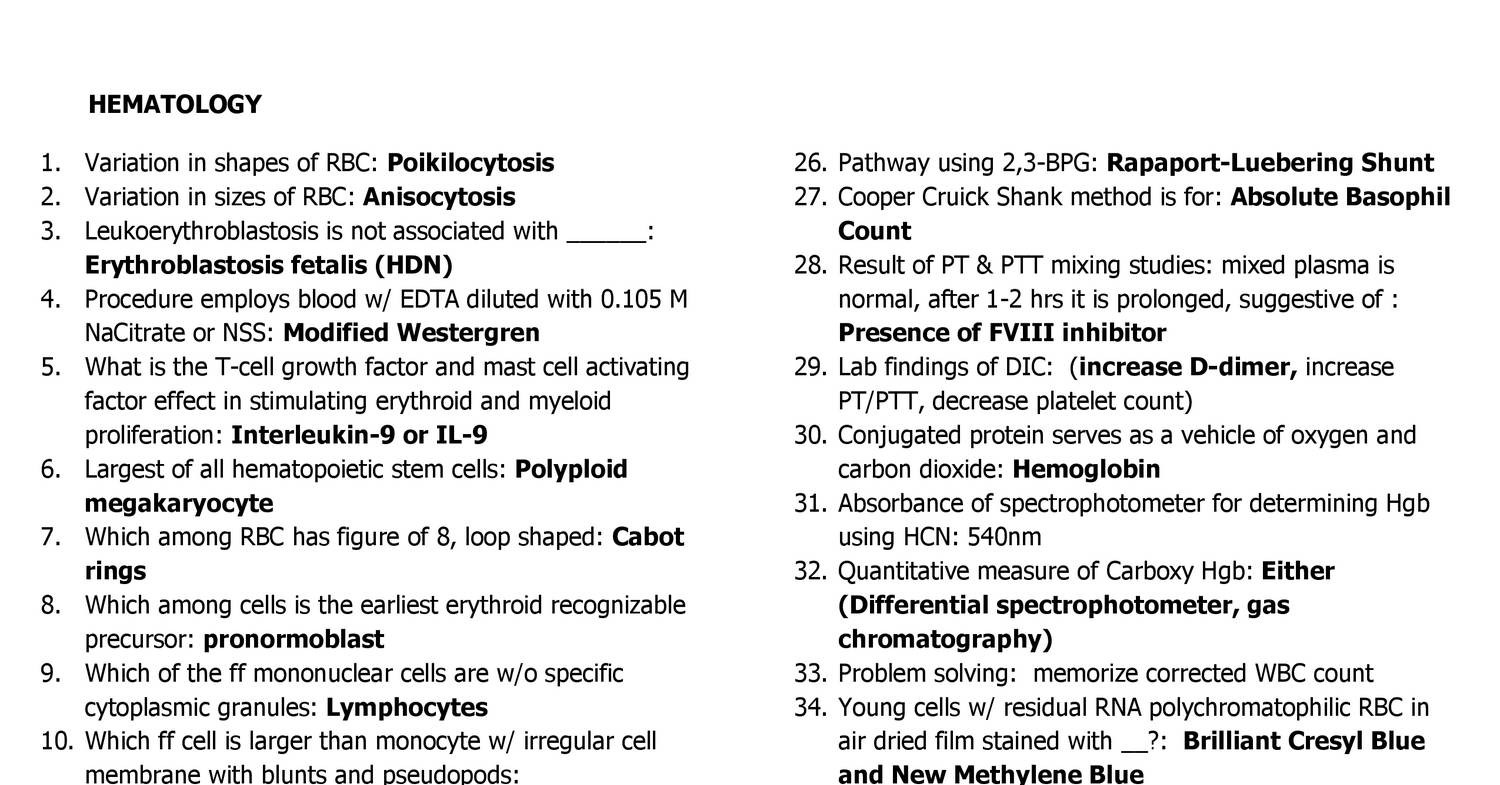 Hematology Review.doc | DocDroid