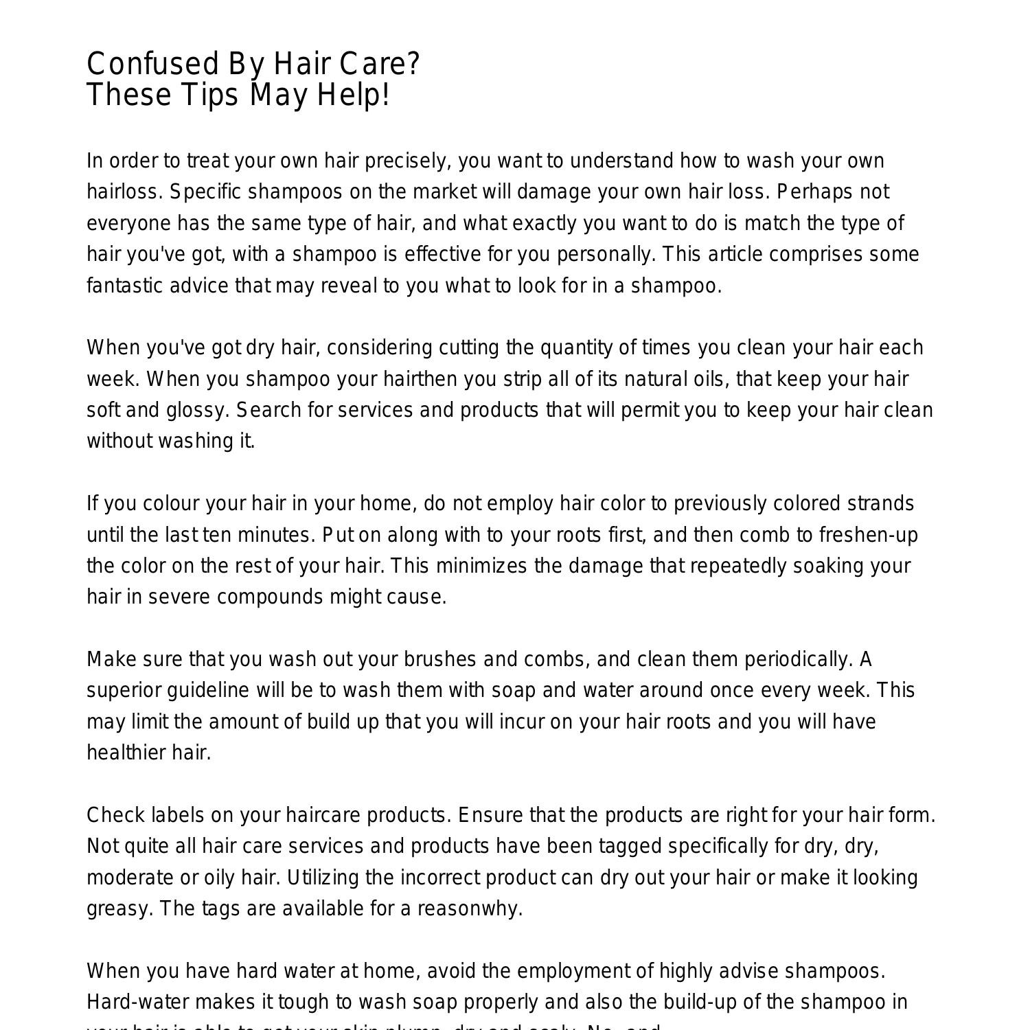 pBaffled By Hair Care pThese Tips Can Helpamqxo.pdf.pdf | DocDroid
