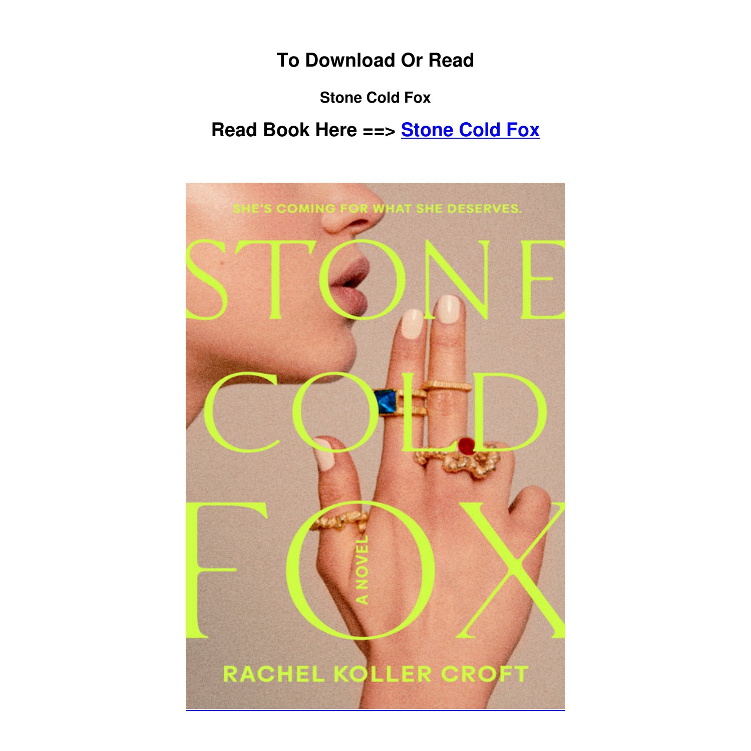 pdf Download Stone Cold Fox BY Rachel Koller Croft.pdf | DocDroid