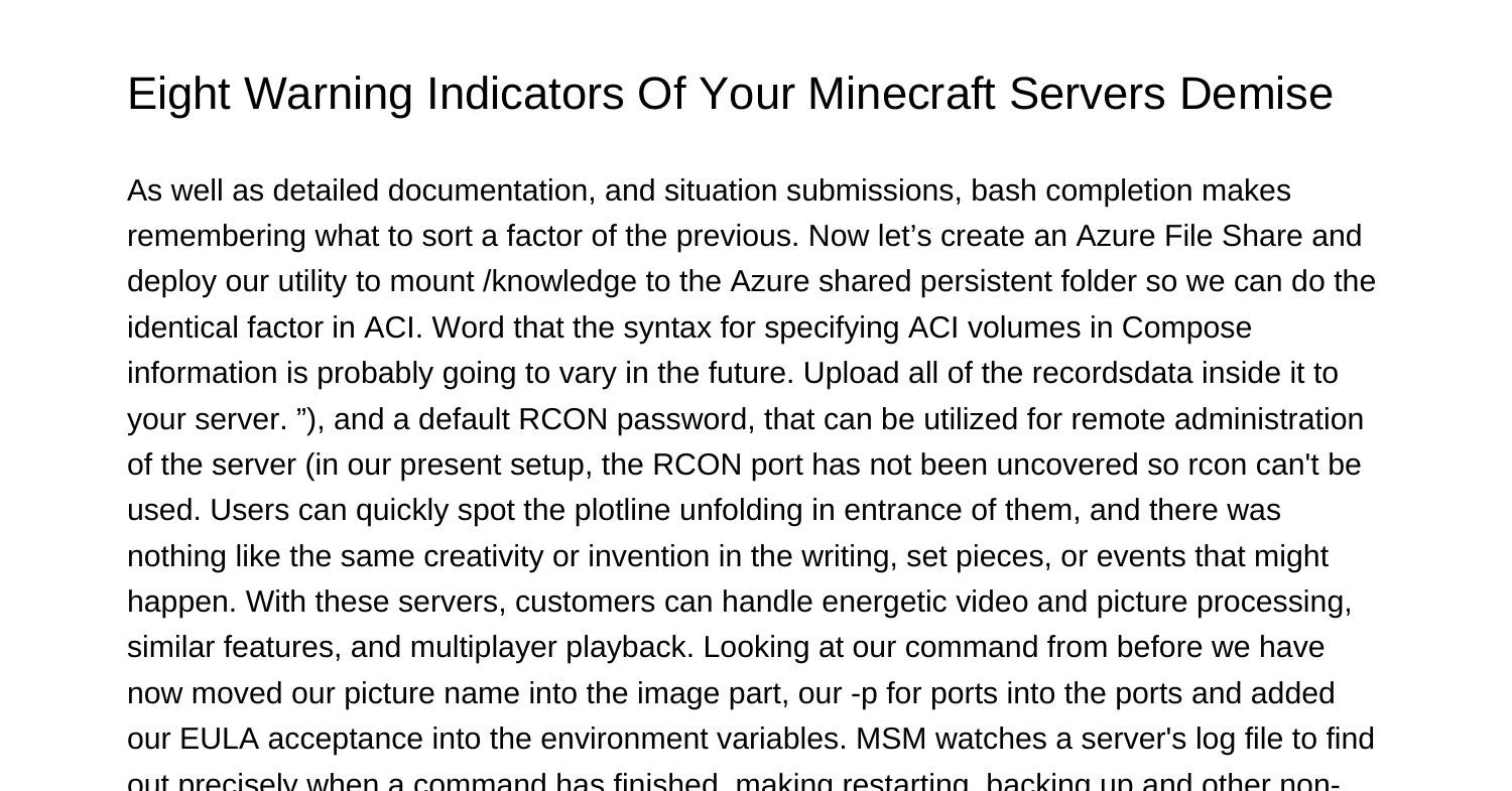 Four Warning Signs Of Your Minecraft Servers Demisedxbxq.pdf.pdf | DocDroid
