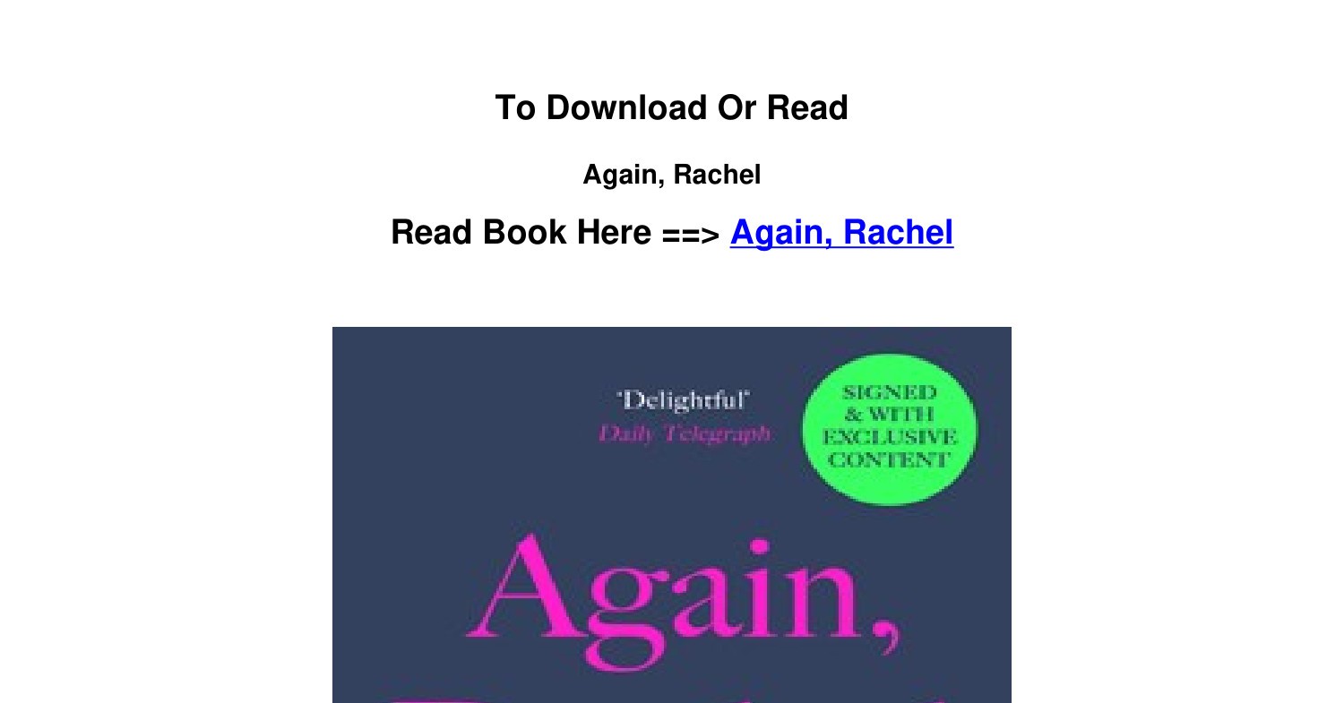 Download Pdf Again Rachel BY Marian Keyes.pdf | DocDroid