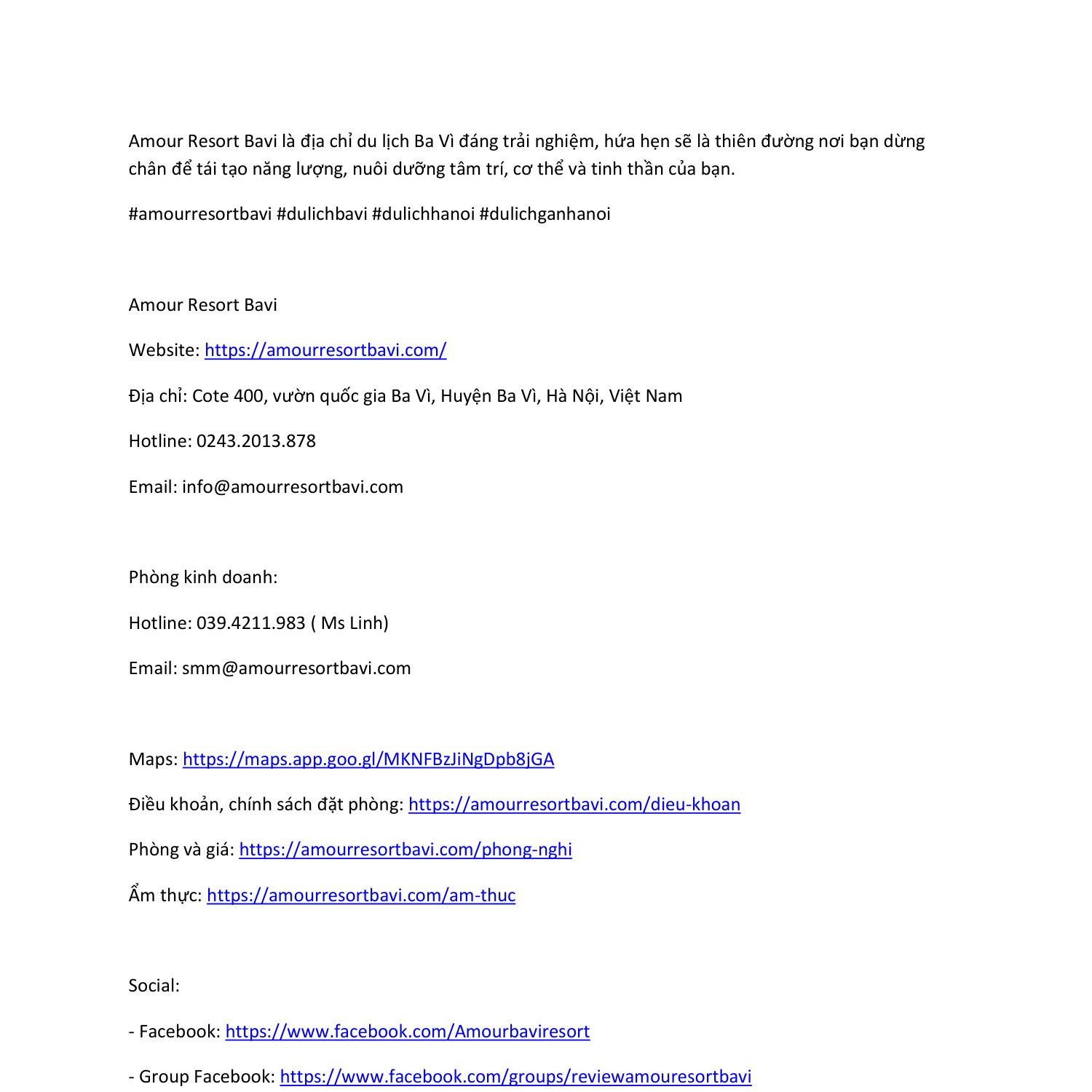 Amour Resort Bavi.docx | DocDroid