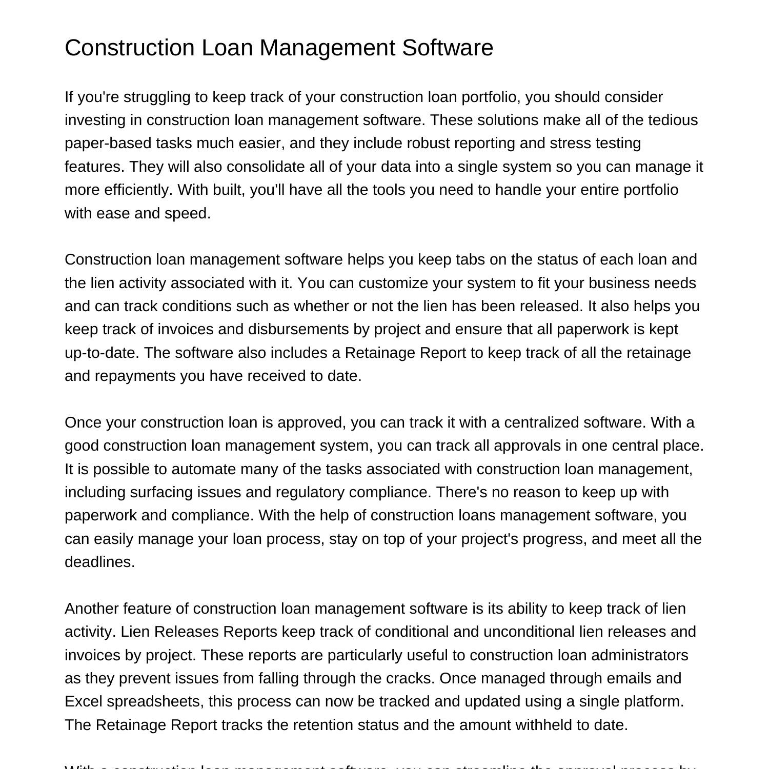Construction Loan Management Softwareocute.pdf.pdf | DocDroid