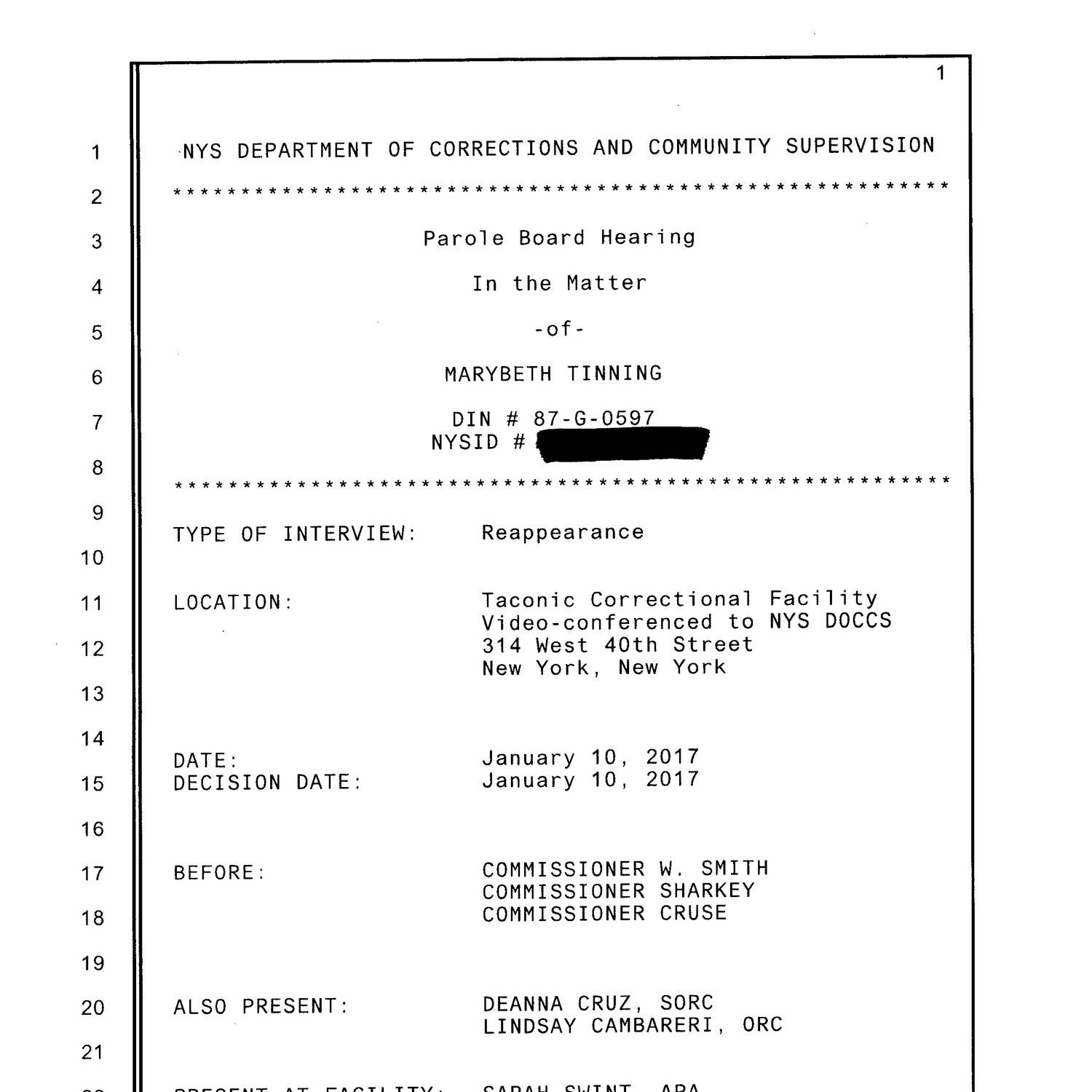 Mary Beth Tinning parole board hearing transcript.pdf | DocDroid