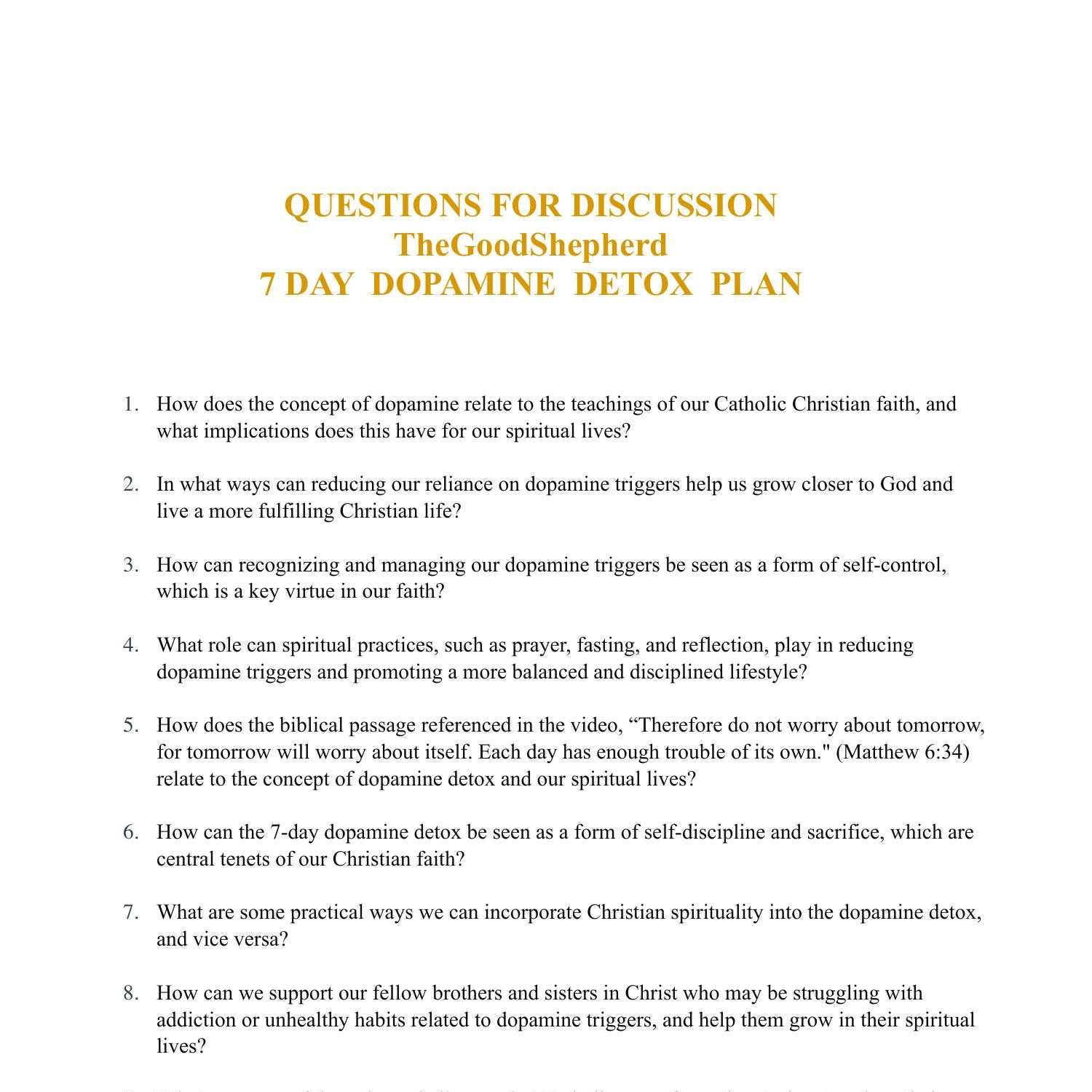 Questions for Discussion 7 Day Dopamine Detox Plan .pdf | DocDroid