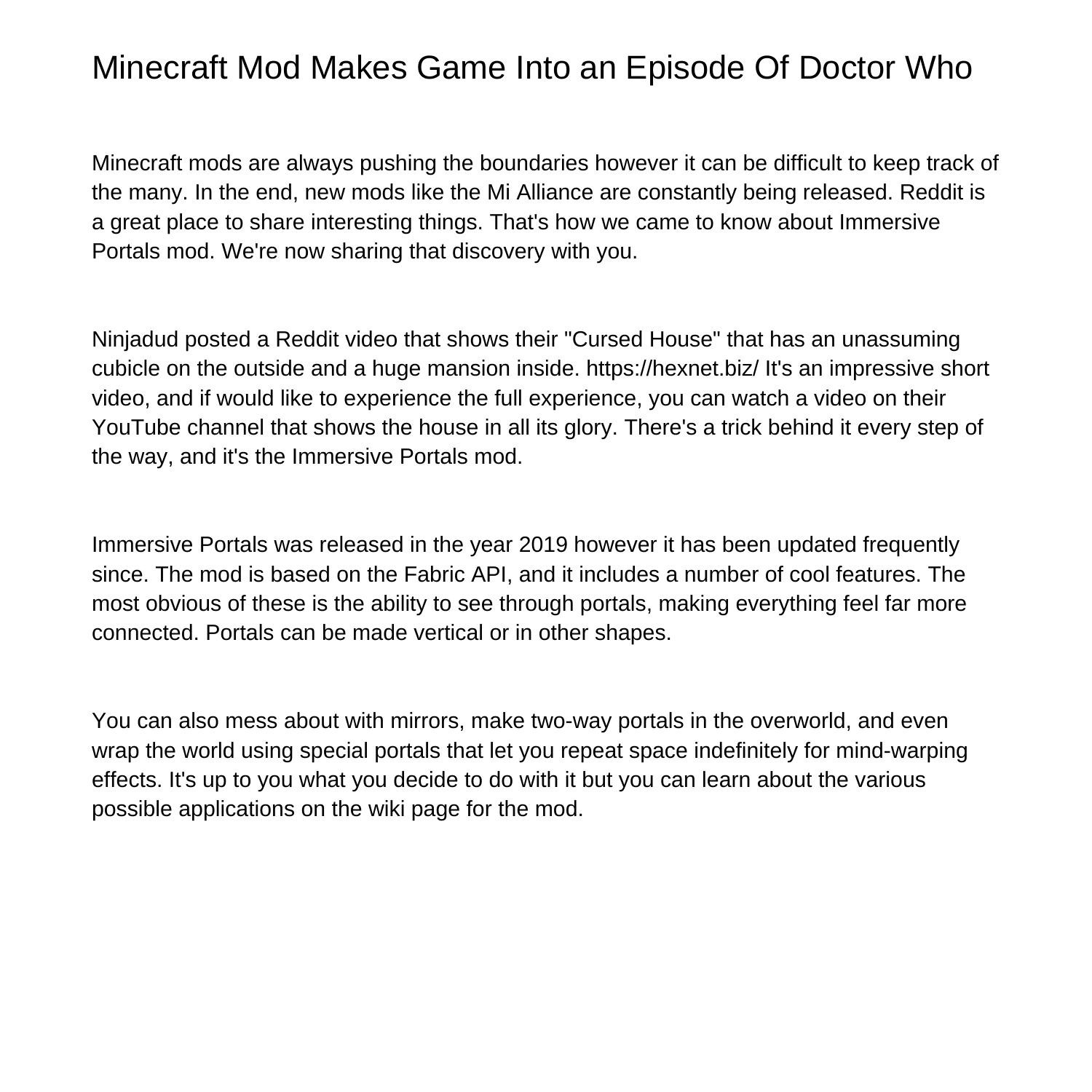Minecraft Mod Turns Game into an Episode Of Doctor Whohfskf.pdf.pdf ...