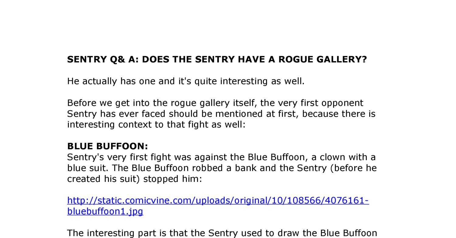 Does the Sentry have a Rogue gallery.rtf | DocDroid
