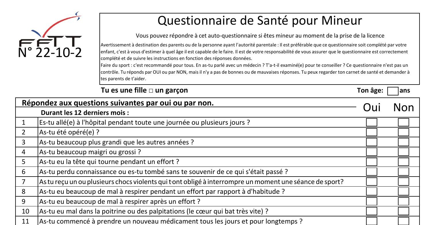 Questionnaire de santé Mineur.docx | DocDroid
