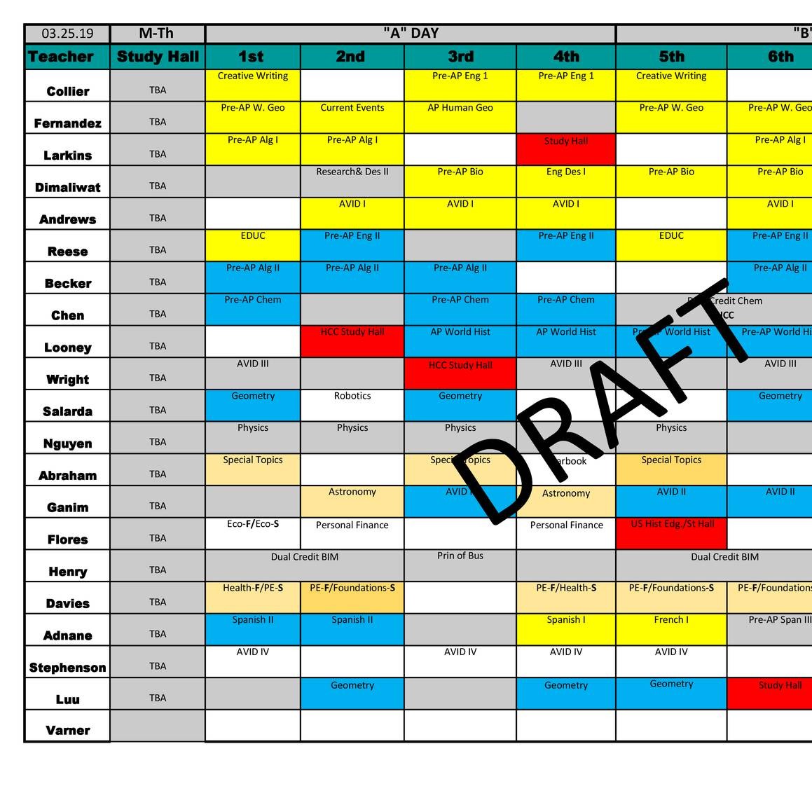 Copy of Master Schedule 2019-20 (Revised 3-22-19).pdf | DocDroid