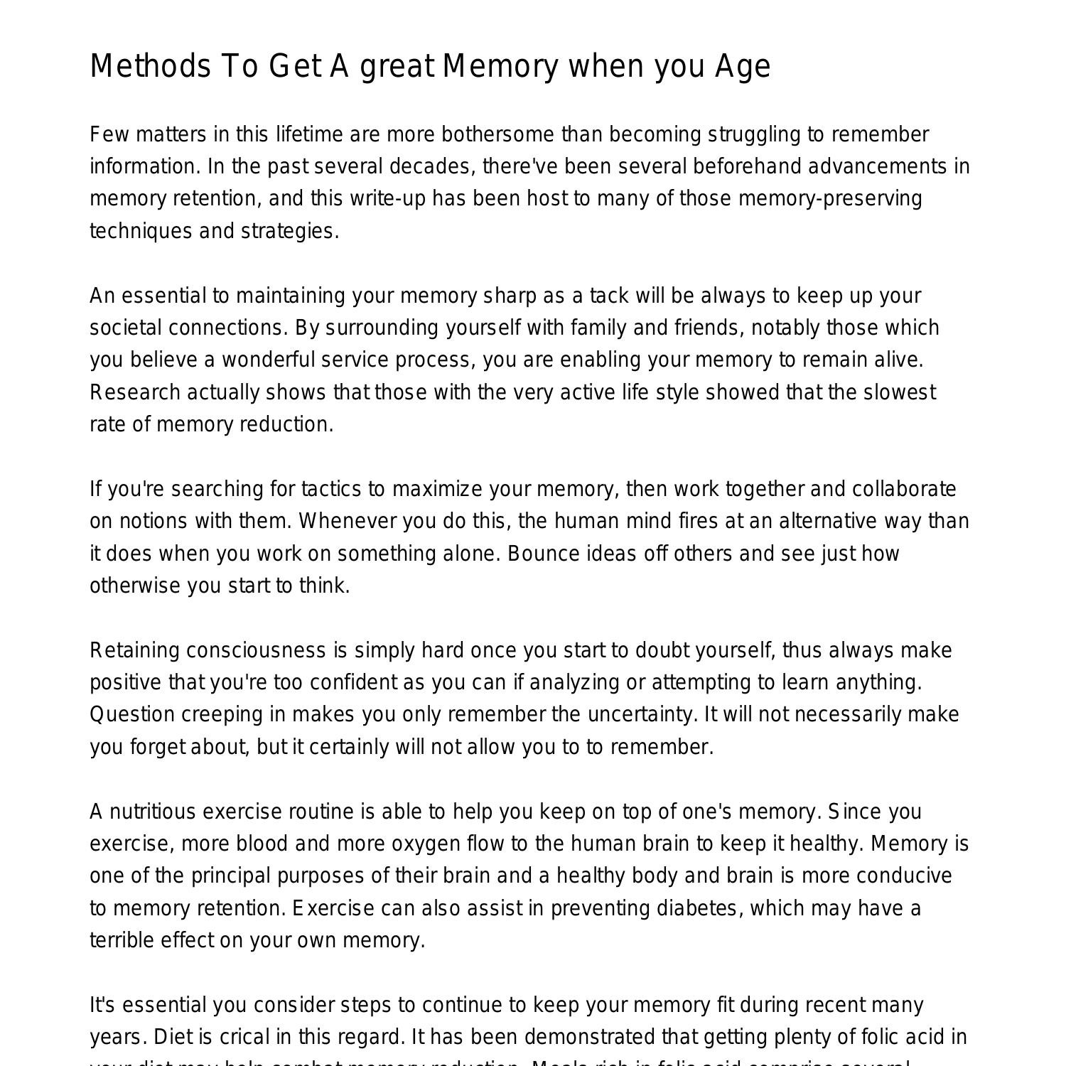 Methods To Have A excellent Memory when you Ageeugec.pdf.pdf | DocDroid