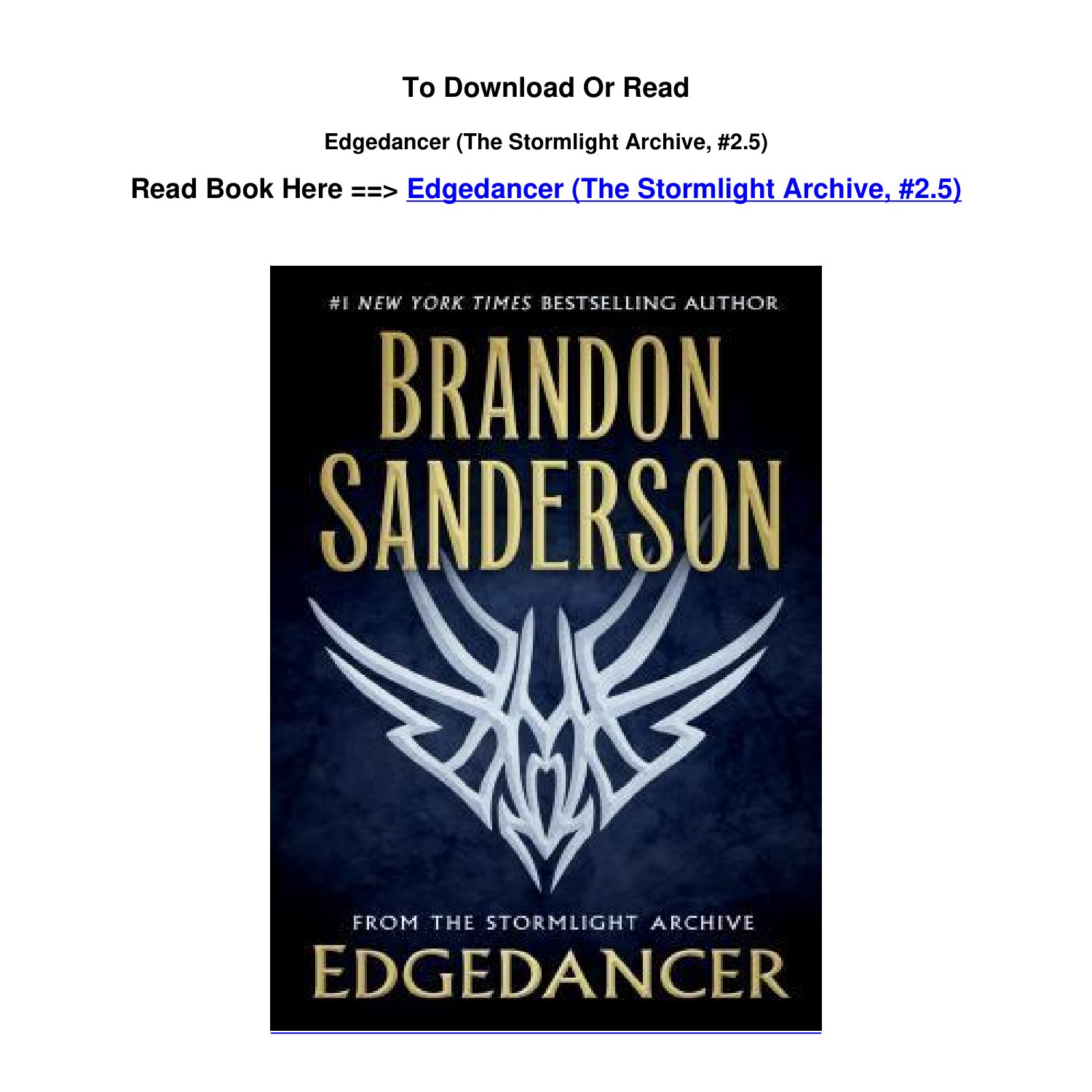 download pdf Edgedancer The Stormlight Archive 2 5 By Brandon Sanderson ...