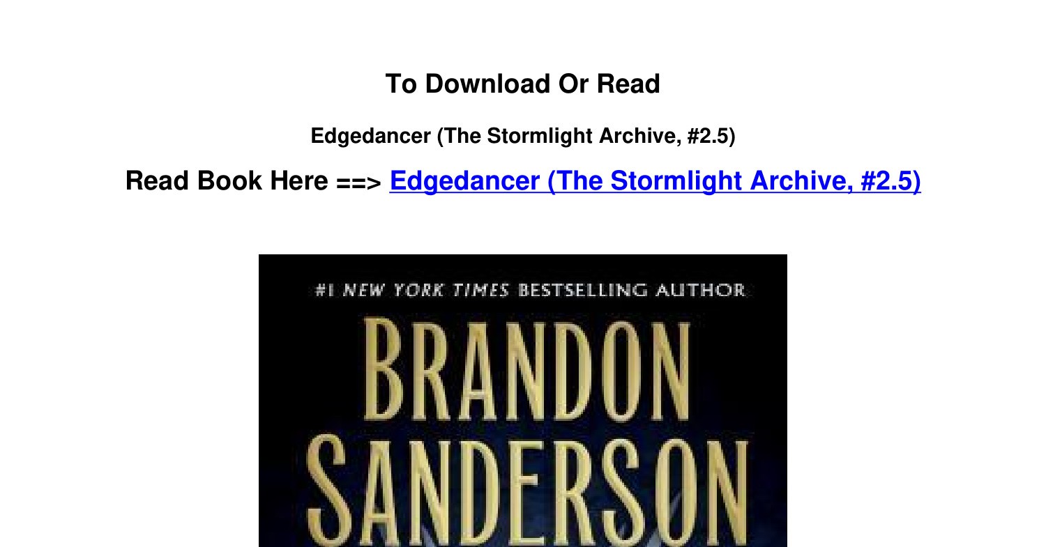 download pdf Edgedancer The Stormlight Archive 2 5 By Brandon Sanderson ...