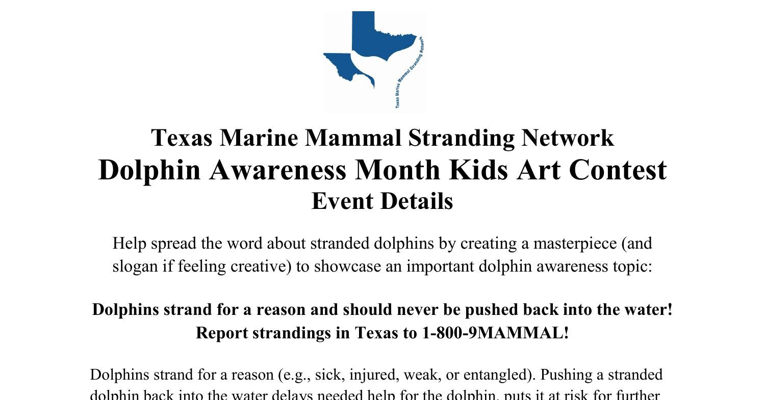 TMMSN Dolphin Awareness Month Art Contest Submission Form_2023.pdf ...