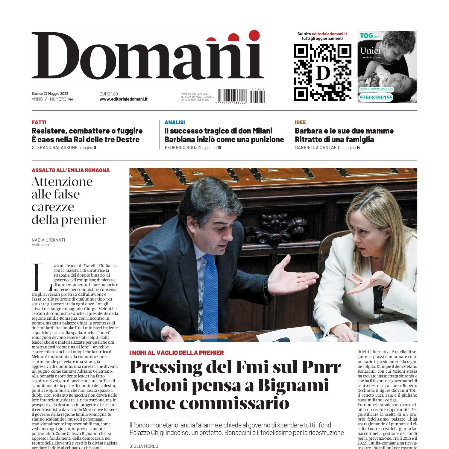 La rassegna stampa da sfogliare, i giornali del 27 5 2023.pdf | DocDroid
